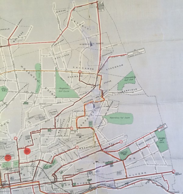 Rare 1931 Map of Johannesburg tram system | Johannesburg 1912 - suburb ...